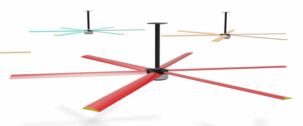 Six-blade HVLS industrial fan